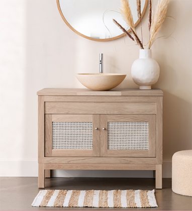 10 meubles de salle de bains en rotin et bois | Styles de Bain